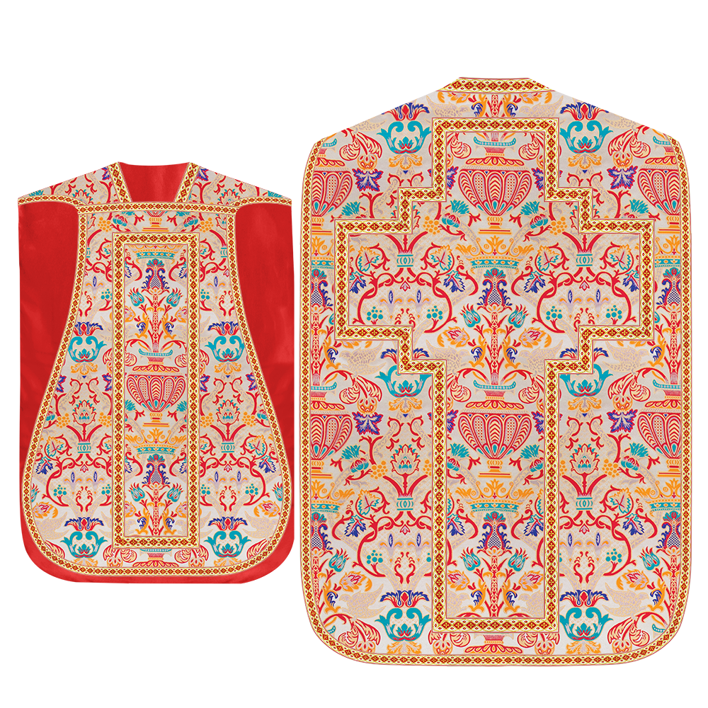 Tapestry Roman Chasuble Fiddleback with Braided Trims – JOHA VESTMENTS