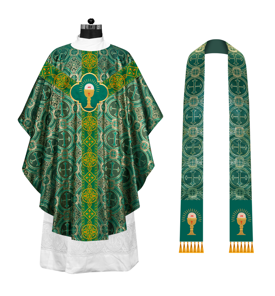 Liturgical Gothic Chasuble Vestment with Y Type Braided Orphrey – JOHA ...