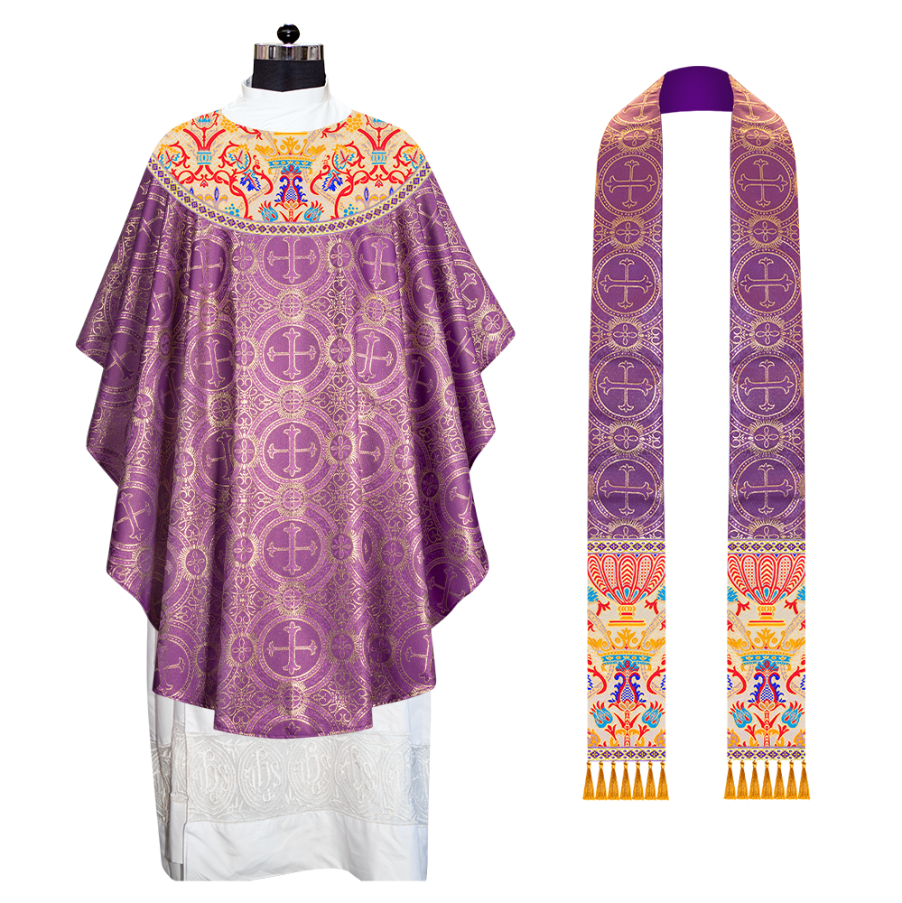 Tapestry Chasuble with Detailed Braids and Trims – JOHA VESTMENTS