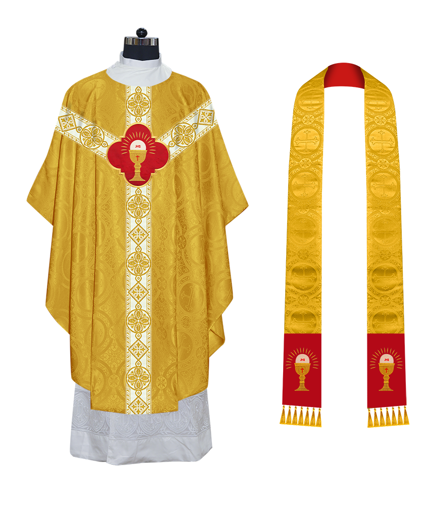 Gothic Chasuble Vestment with Motifs and Trims – JOHA VESTMENTS