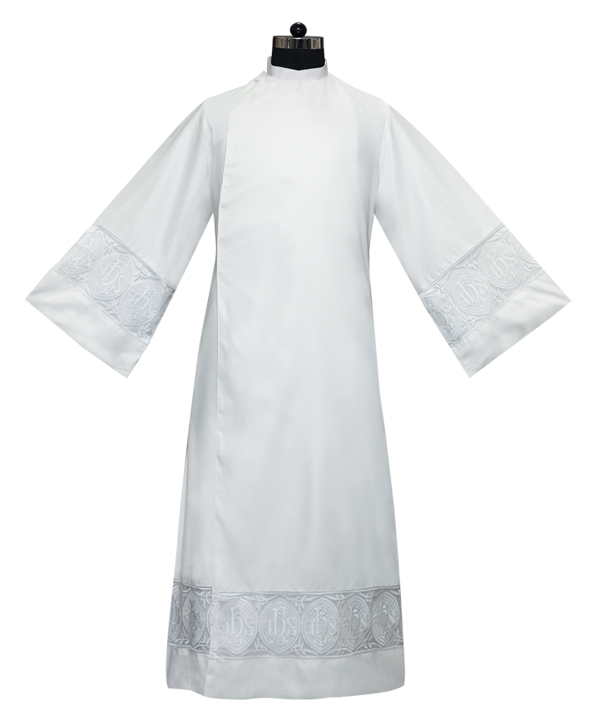 Anglican Style Alb with adorned lace – JOHA VESTMENTS